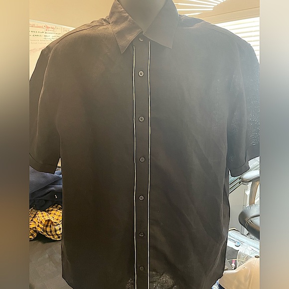 Cubavera | Shirts | Mens Cubavera Black Large Linen Shirt | Poshmark
